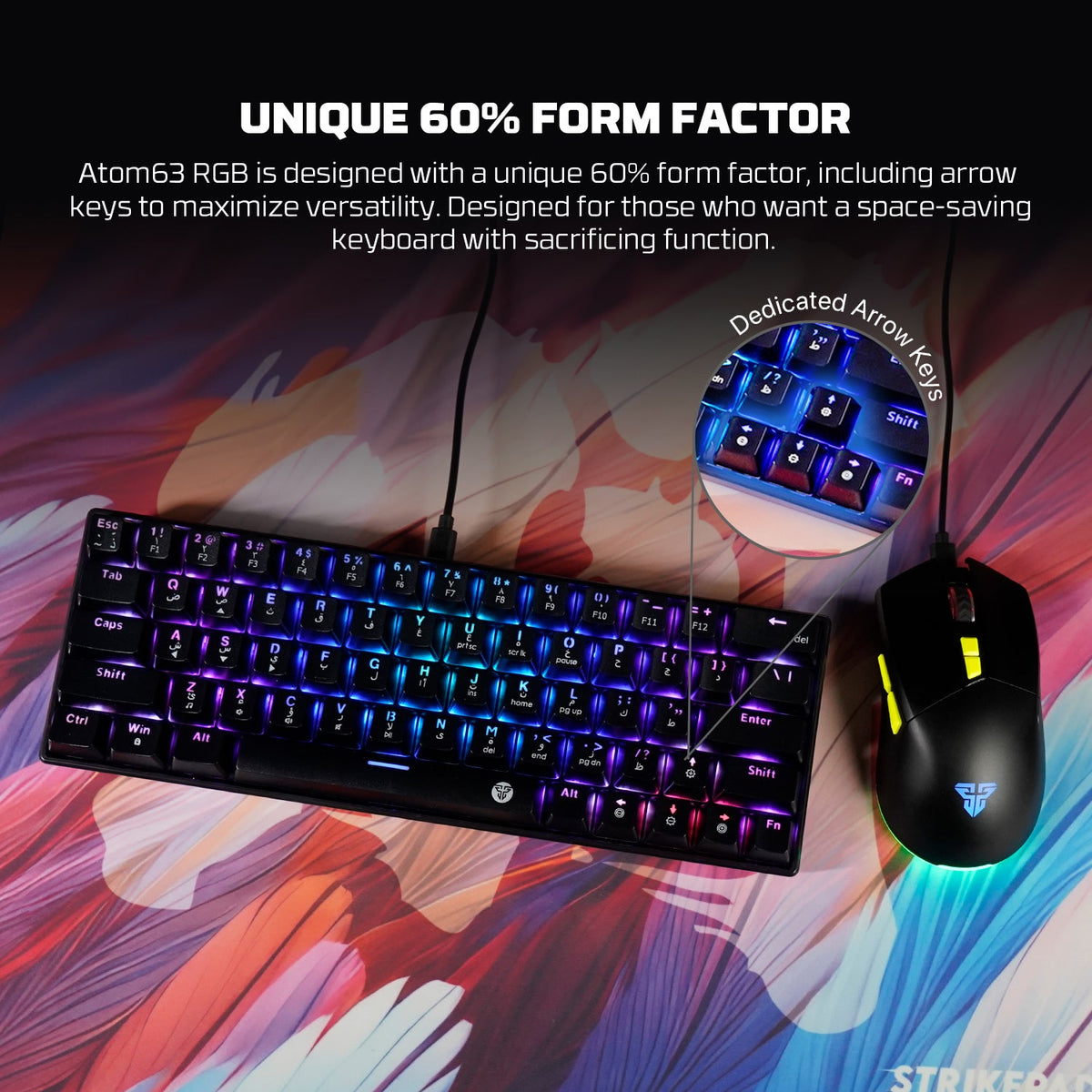 Fantech Atom63 Mk859c Mechanical Gaming Keyboard & Mouse Arabic/englis
