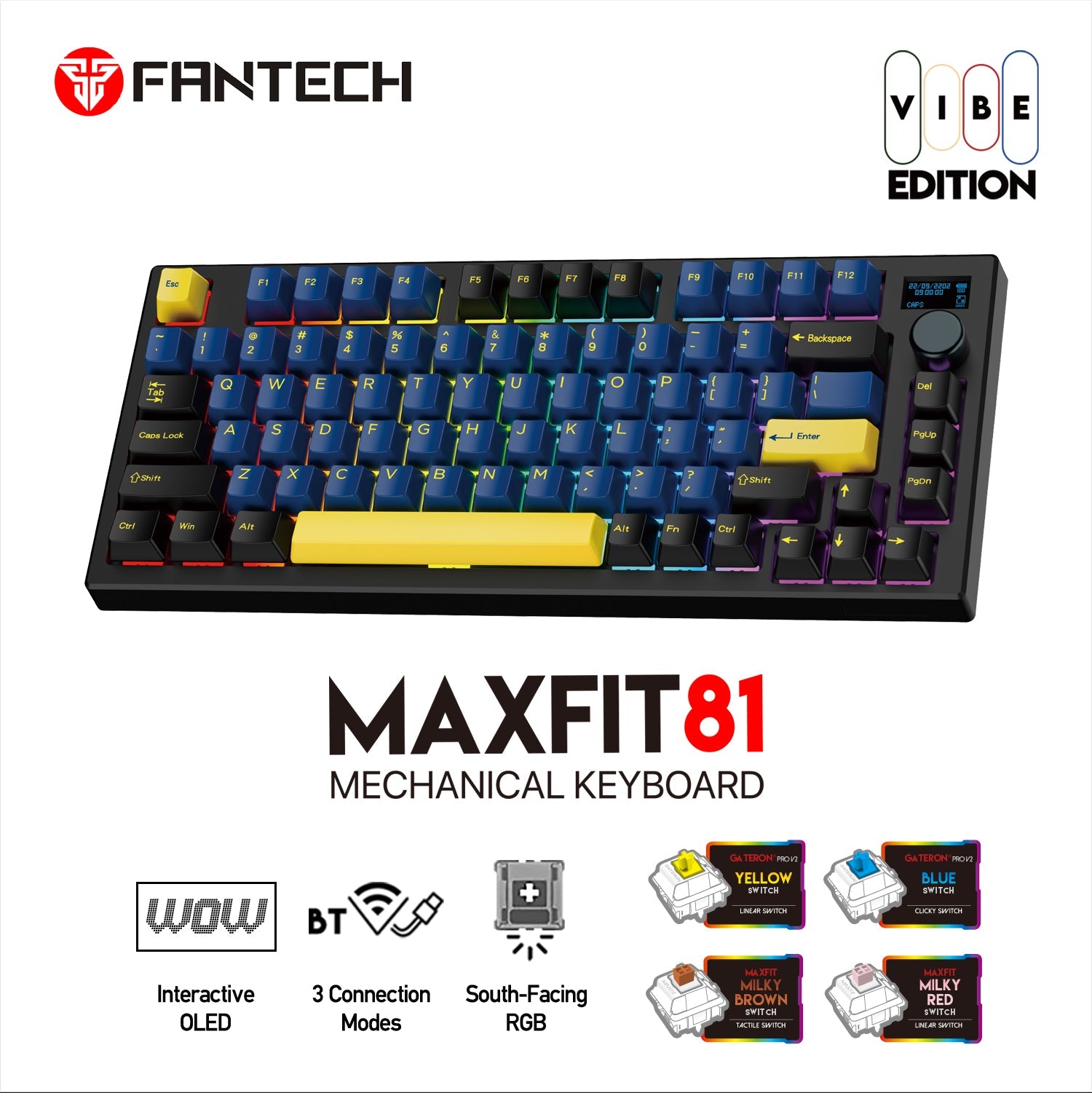 Fantech Maxfit81 Mk910 Vibe Grand Cobalt Edition Mechanical Keyboard