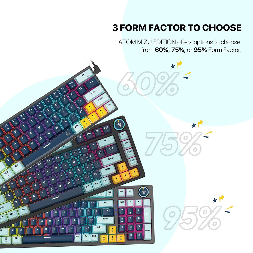 Fantech Mk890v2 Atom 96 Rgb Mechanical Gaming Keyboard Mizu Edition Sk