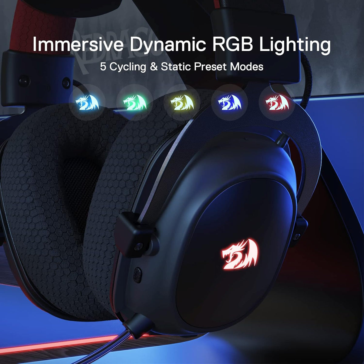 Redragon H510 Pro Zeus Rgb Wireless Gaming Headset - 7.1 Surround Soun