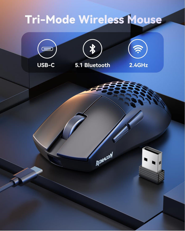 Redragon M725 Honeycomb Shell Gaming Mouse Wireless, Ultra Lightweight