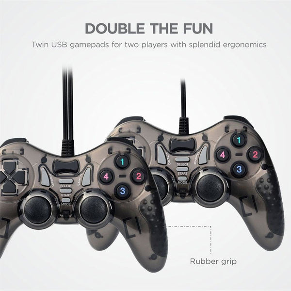Twin Dual Shock Usb Wired Gamepad Joystick