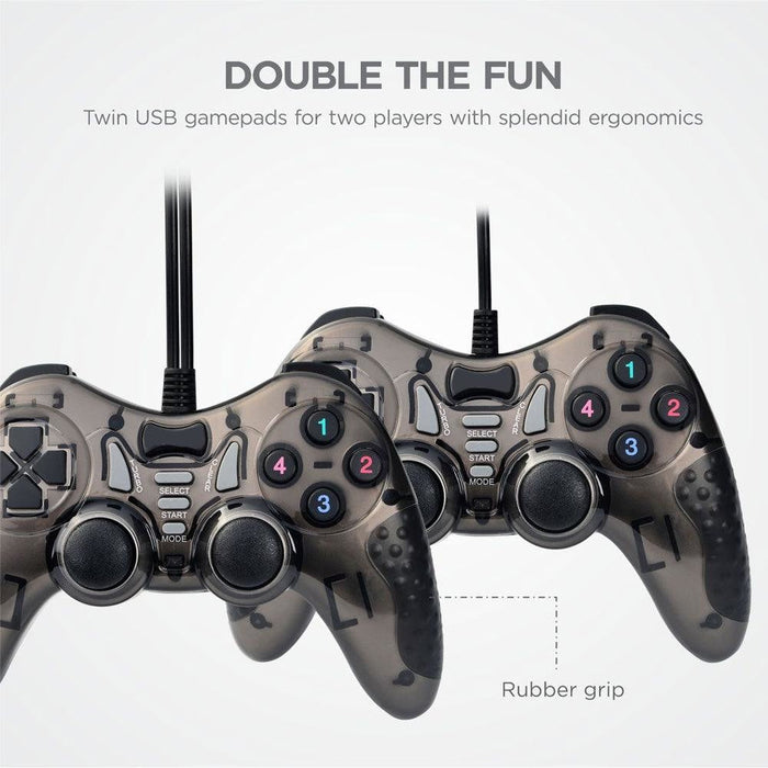 Twin Dual Shock Usb Wired Gamepad Joystick